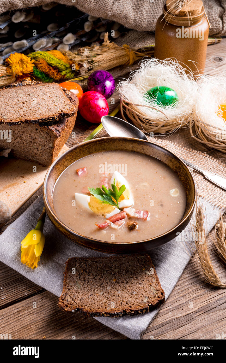 polish Sour rye soup Stock Photo - Alamy
