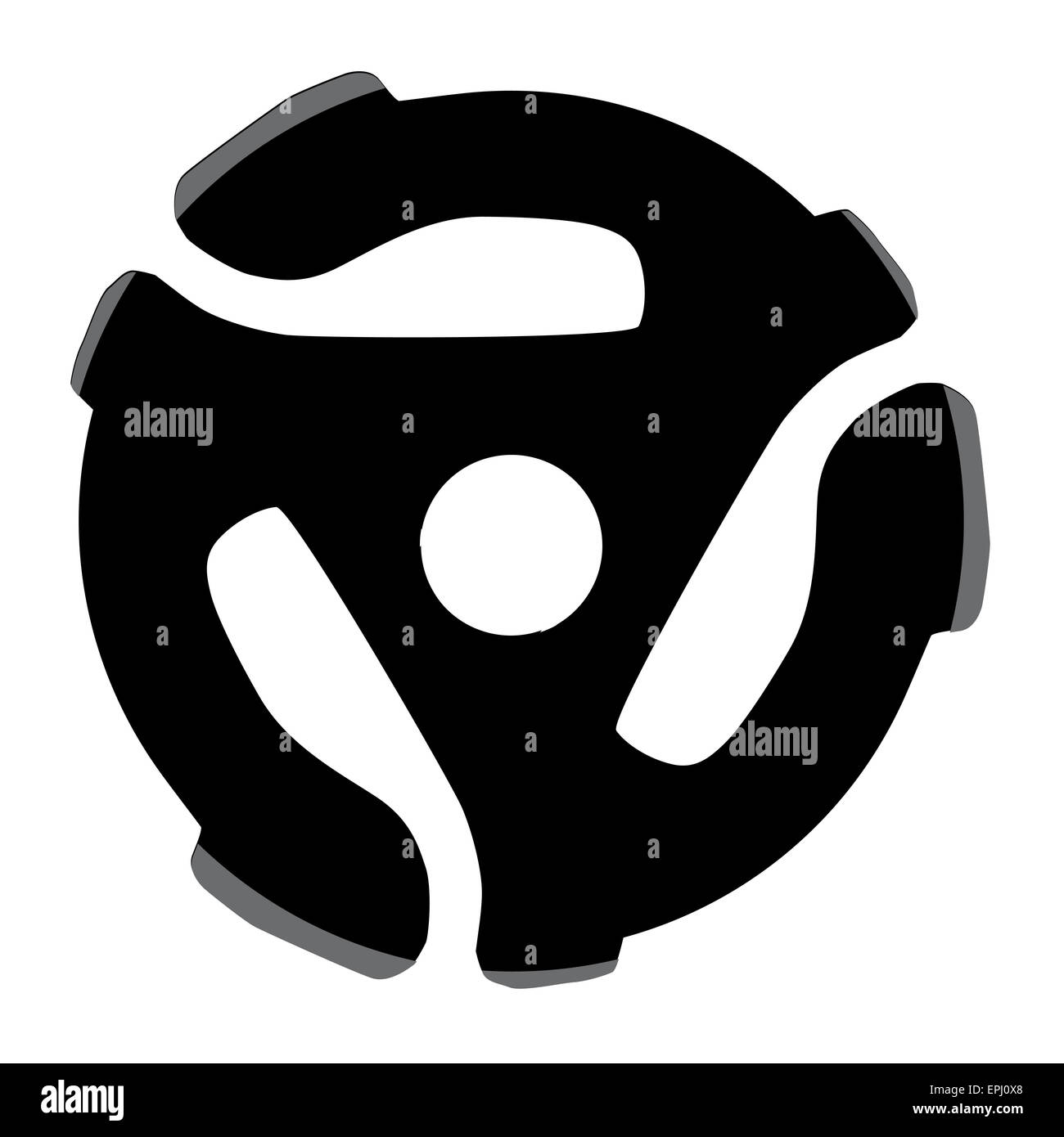 A black typical 45 rpm record spider Stock Photo - Alamy