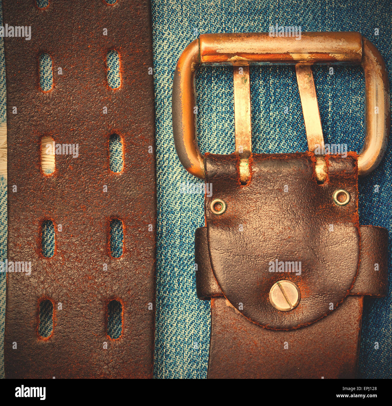 vintage leather belt Stock Photo - Alamy