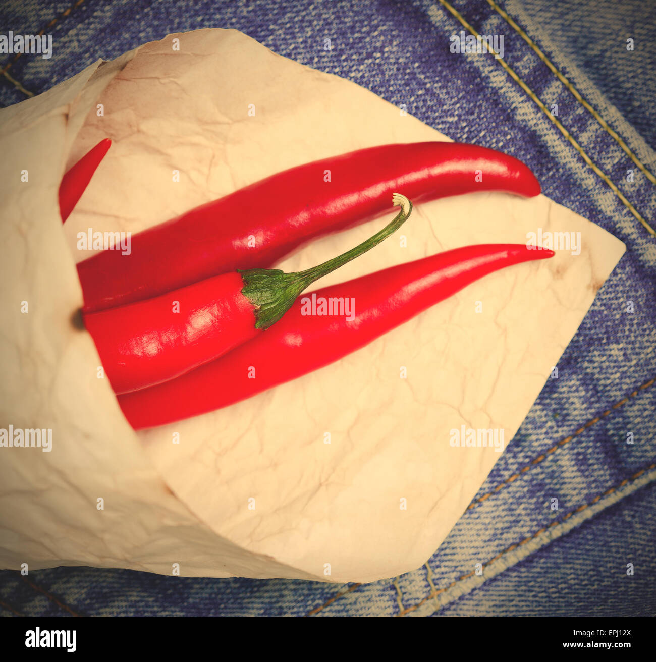red hot chili peppers in paper bags Stock Photo - Alamy