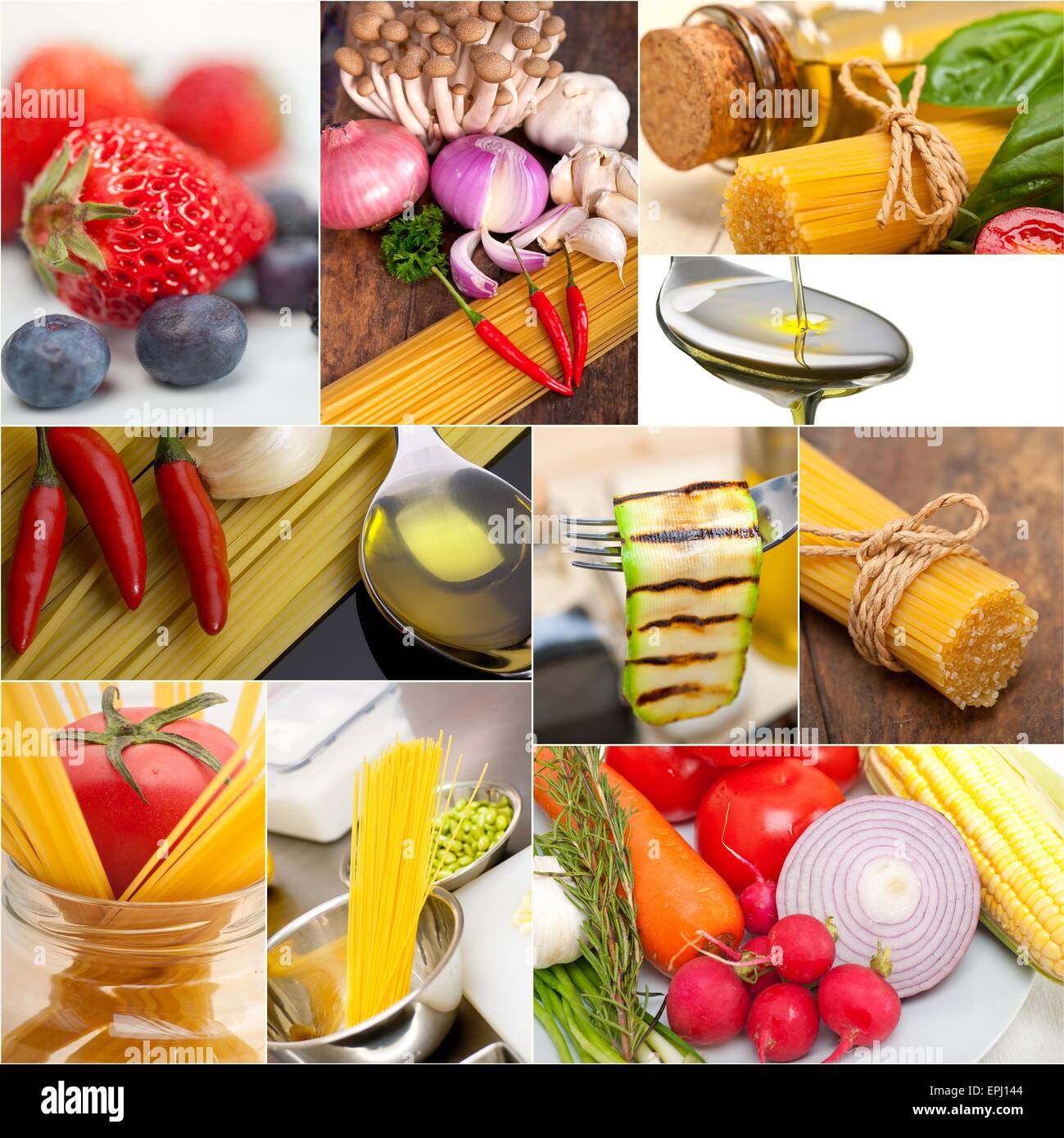 healthy Vegetarian vegan food collage Stock Photo - Alamy