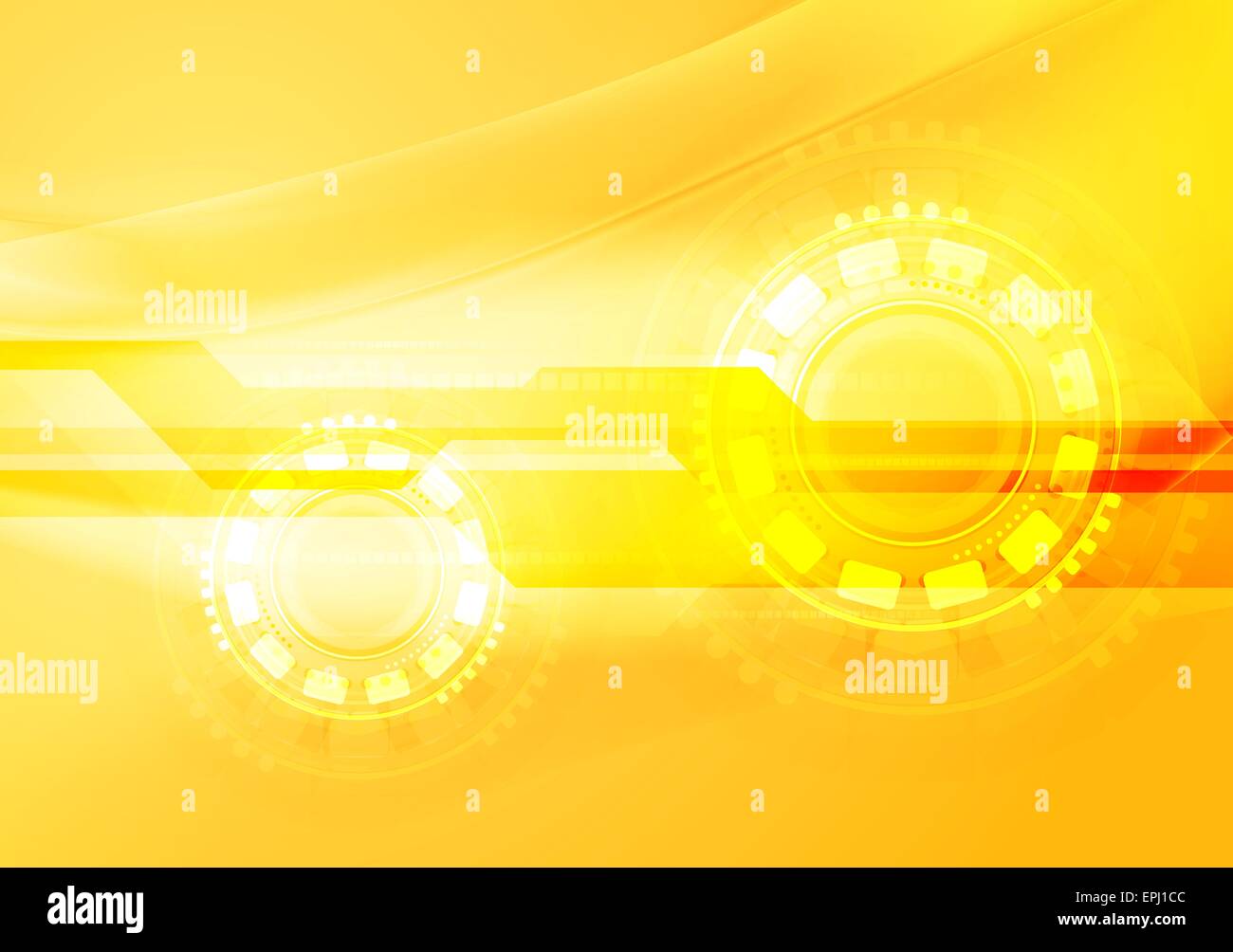 Abstract yellow wavy tech background Stock Photo - Alamy