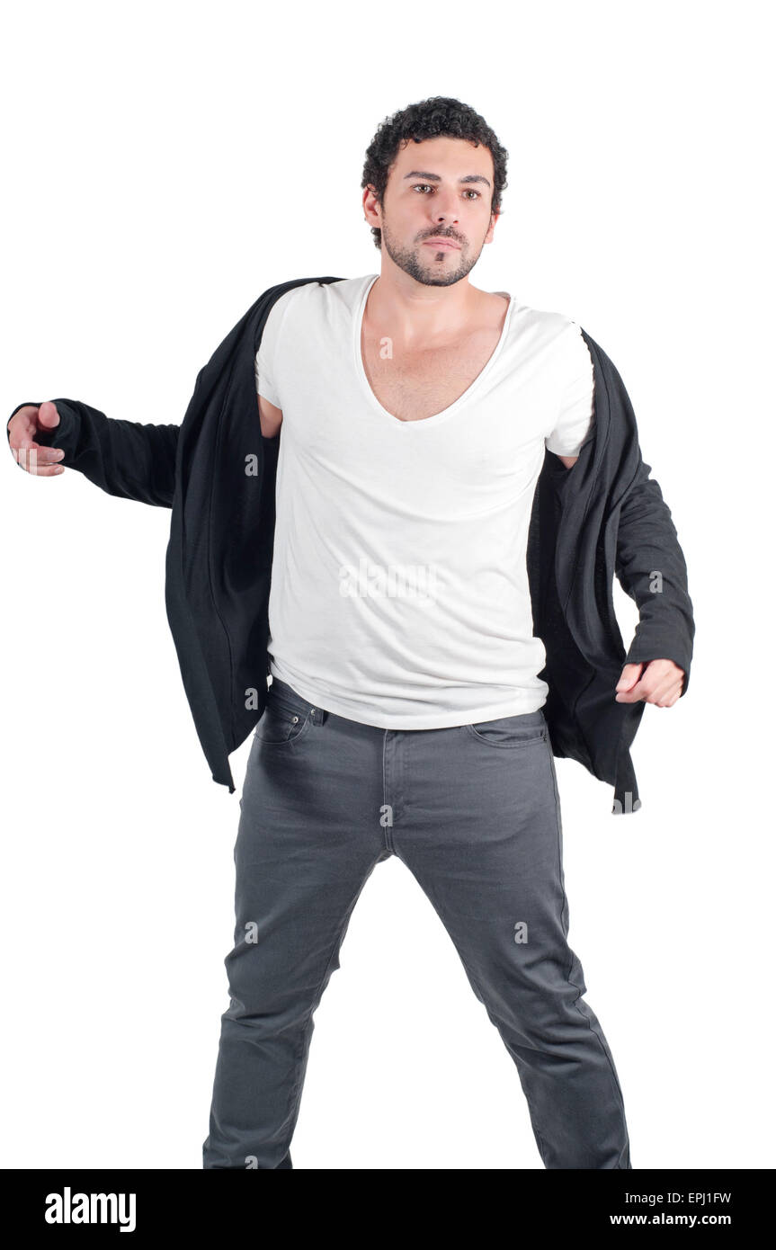 Young model in black hi-res stock photography and images - Alamy