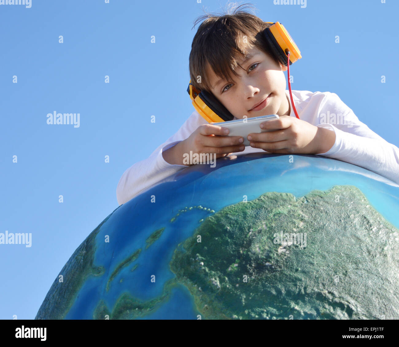 boy with smartphone Stock Photo - Alamy