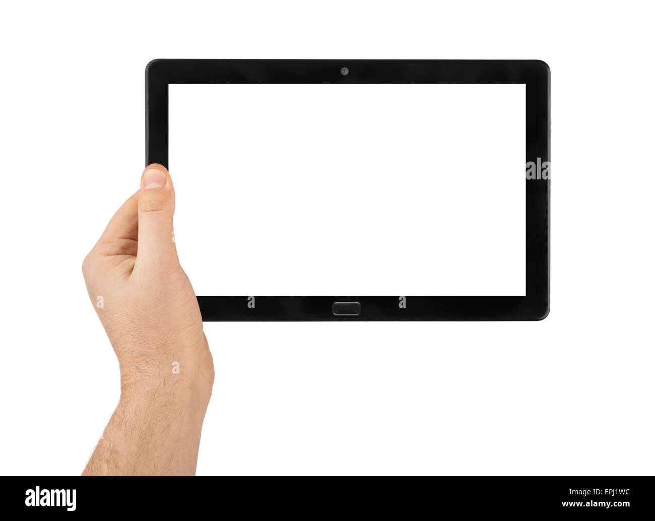 Hand with touchpad pc Stock Photo - Alamy