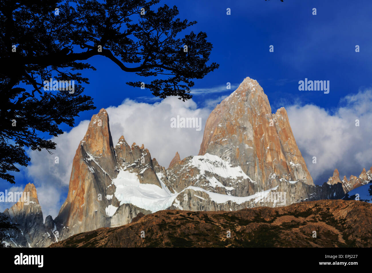 Monte fitz roy dawn parque hi-res stock photography and images - Alamy