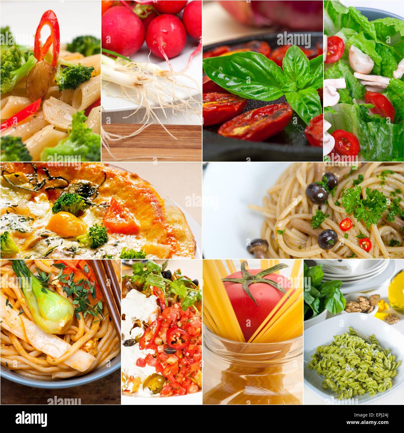 healthy Vegetarian vegan food collage Stock Photo - Alamy