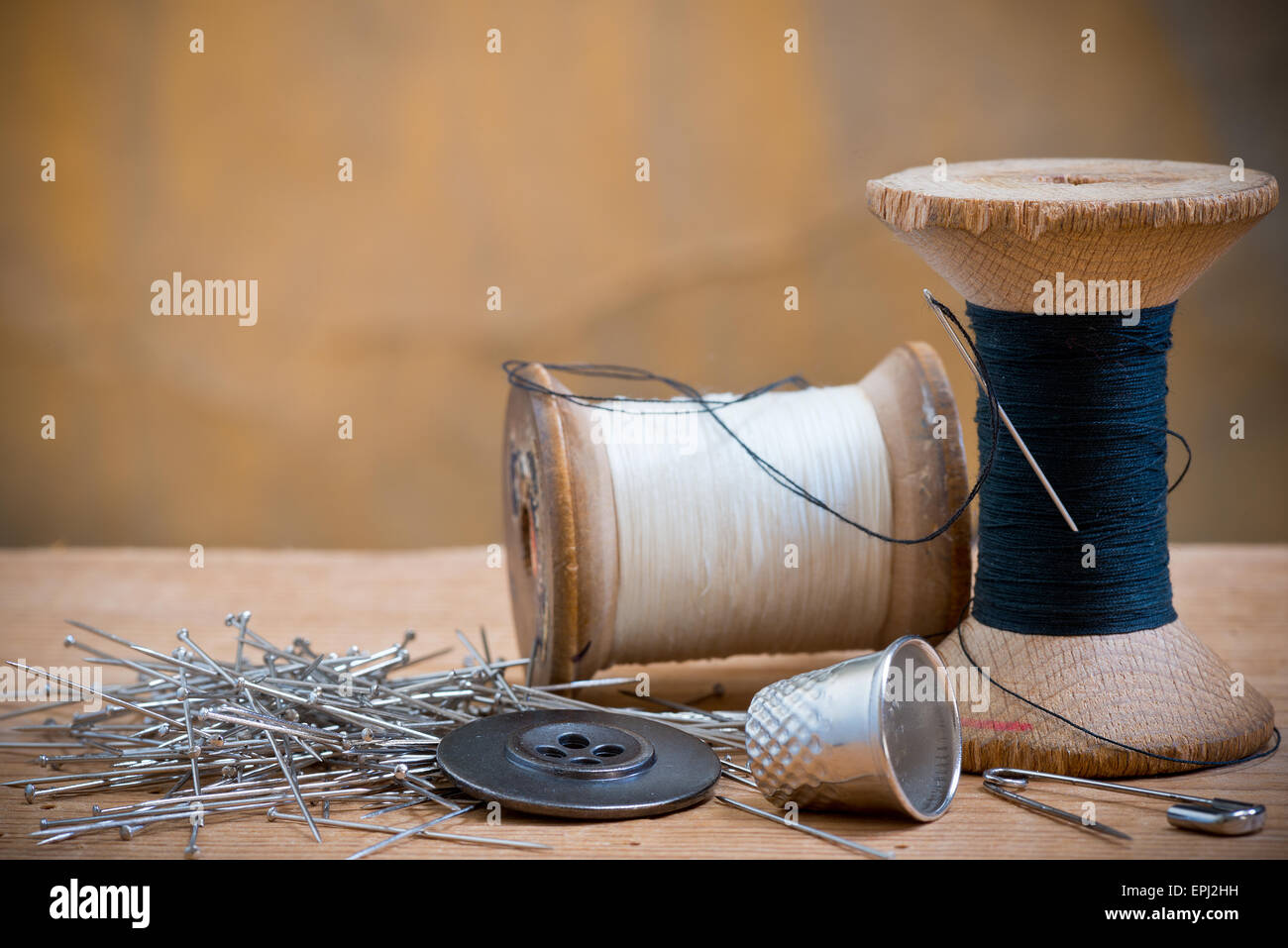 Vintage spool thread silk hi-res stock photography and images - Alamy