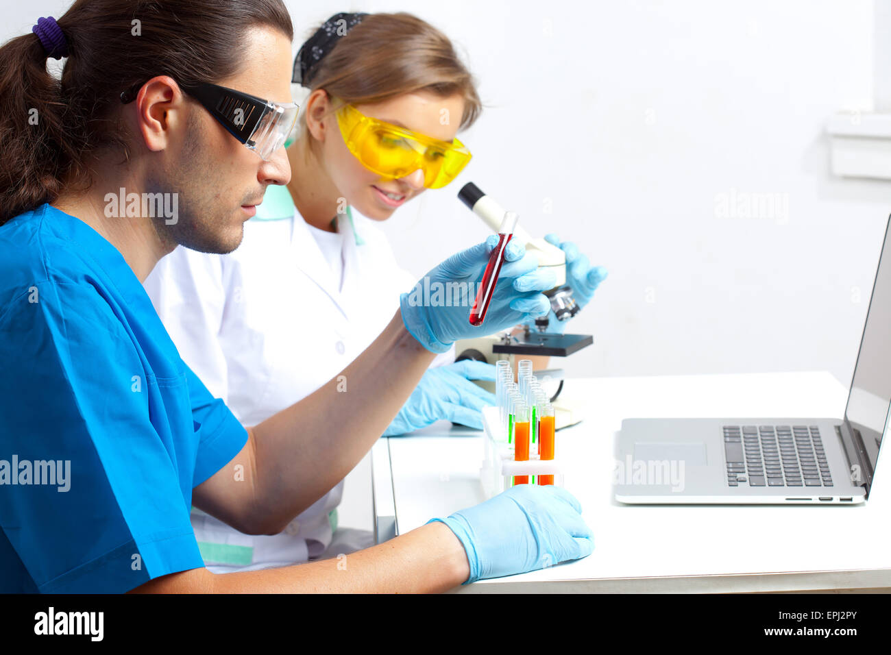 Two scientists in the lab Stock Photo - Alamy