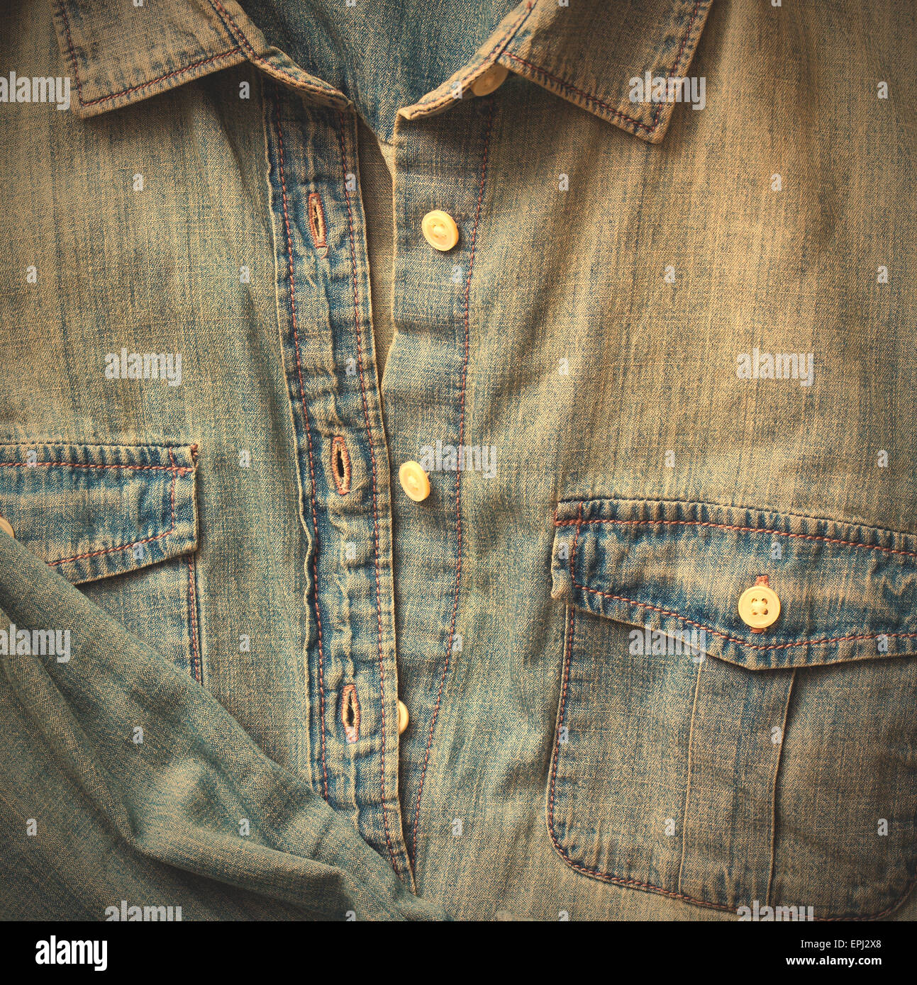 Unbuttoned blue shirt hi-res stock photography and images - Alamy