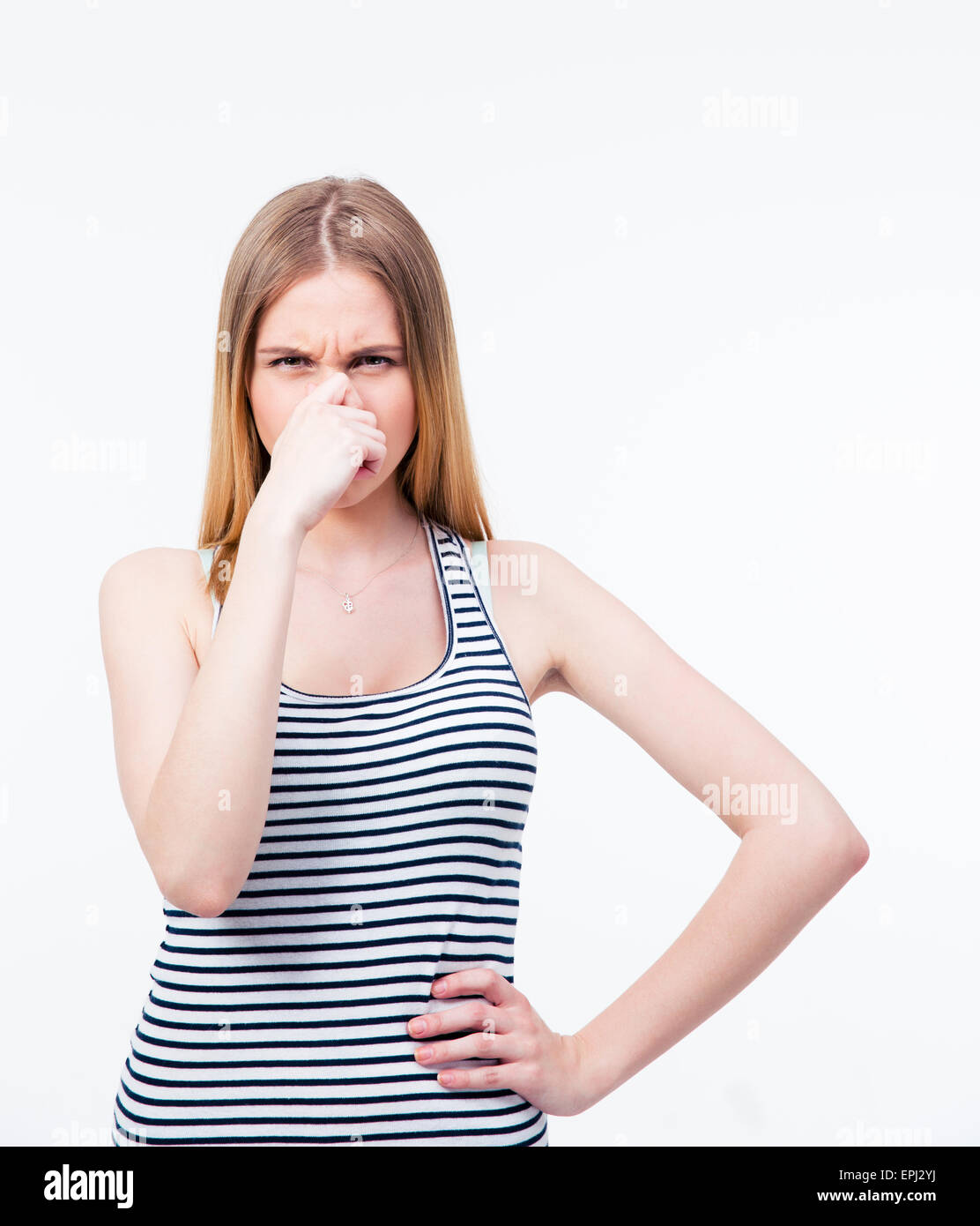 Hand covering nose hi-res stock photography and images - Alamy