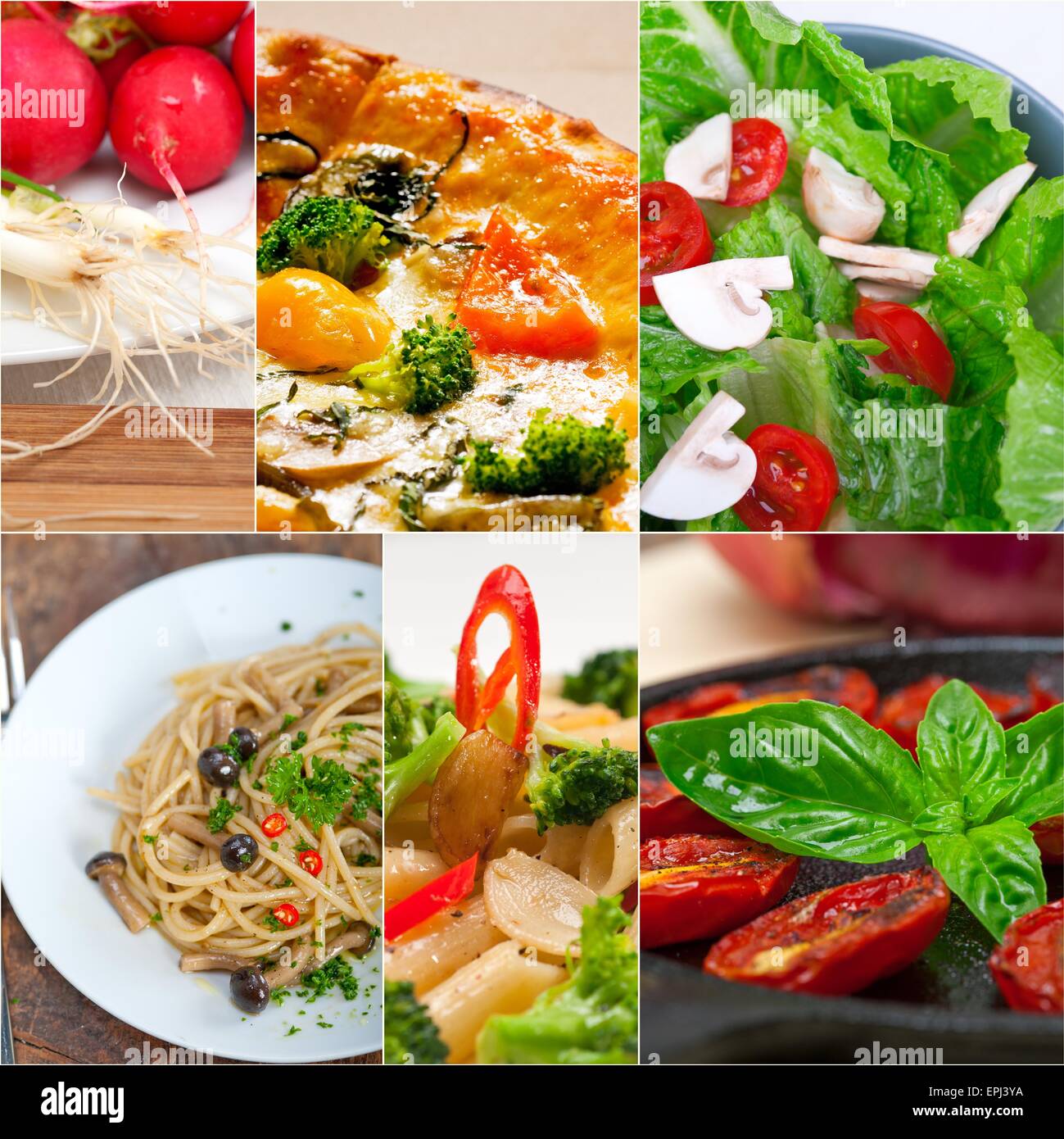 healthy Vegetarian vegan food collage Stock Photo - Alamy