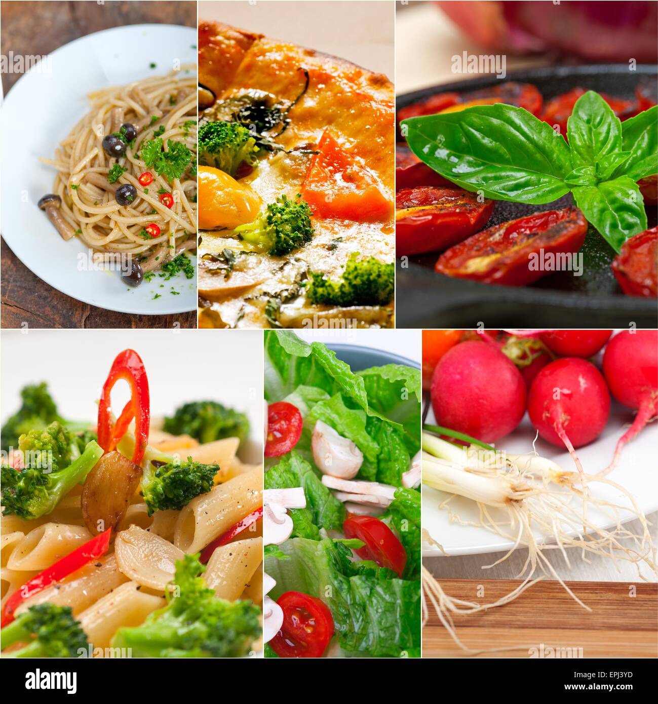 healthy Vegetarian vegan food collage Stock Photo - Alamy
