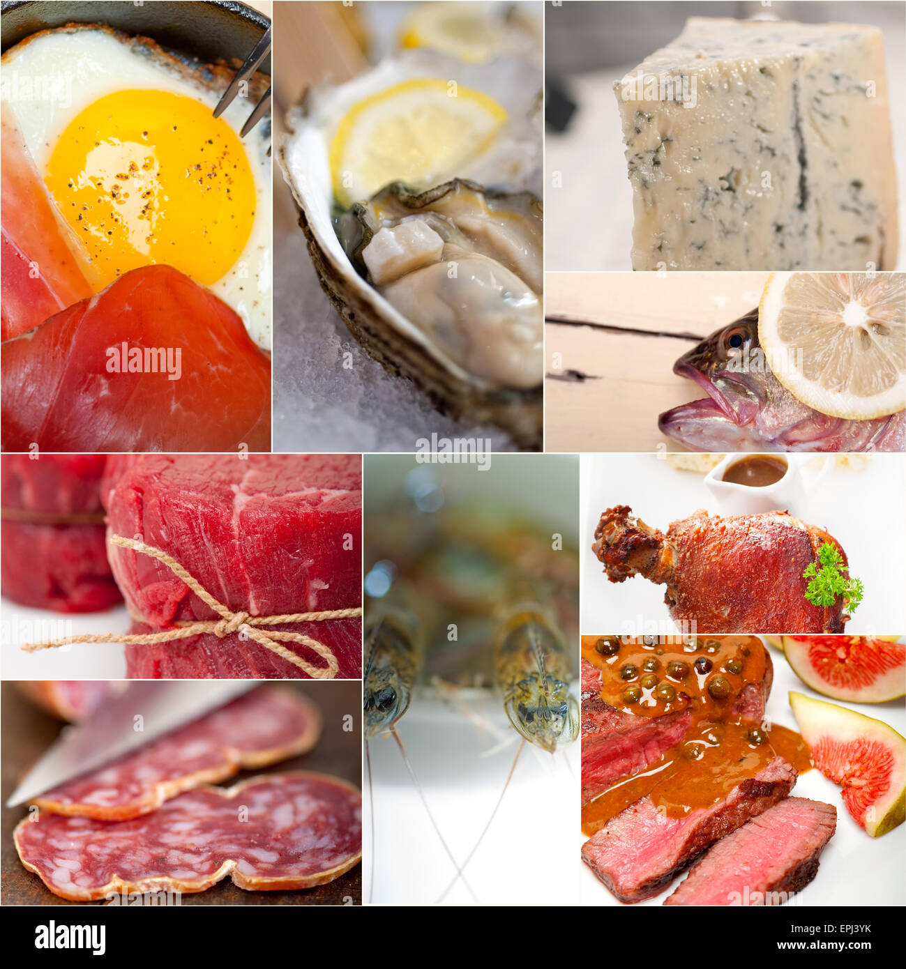 High protein food collection collage hi-res stock photography and ...