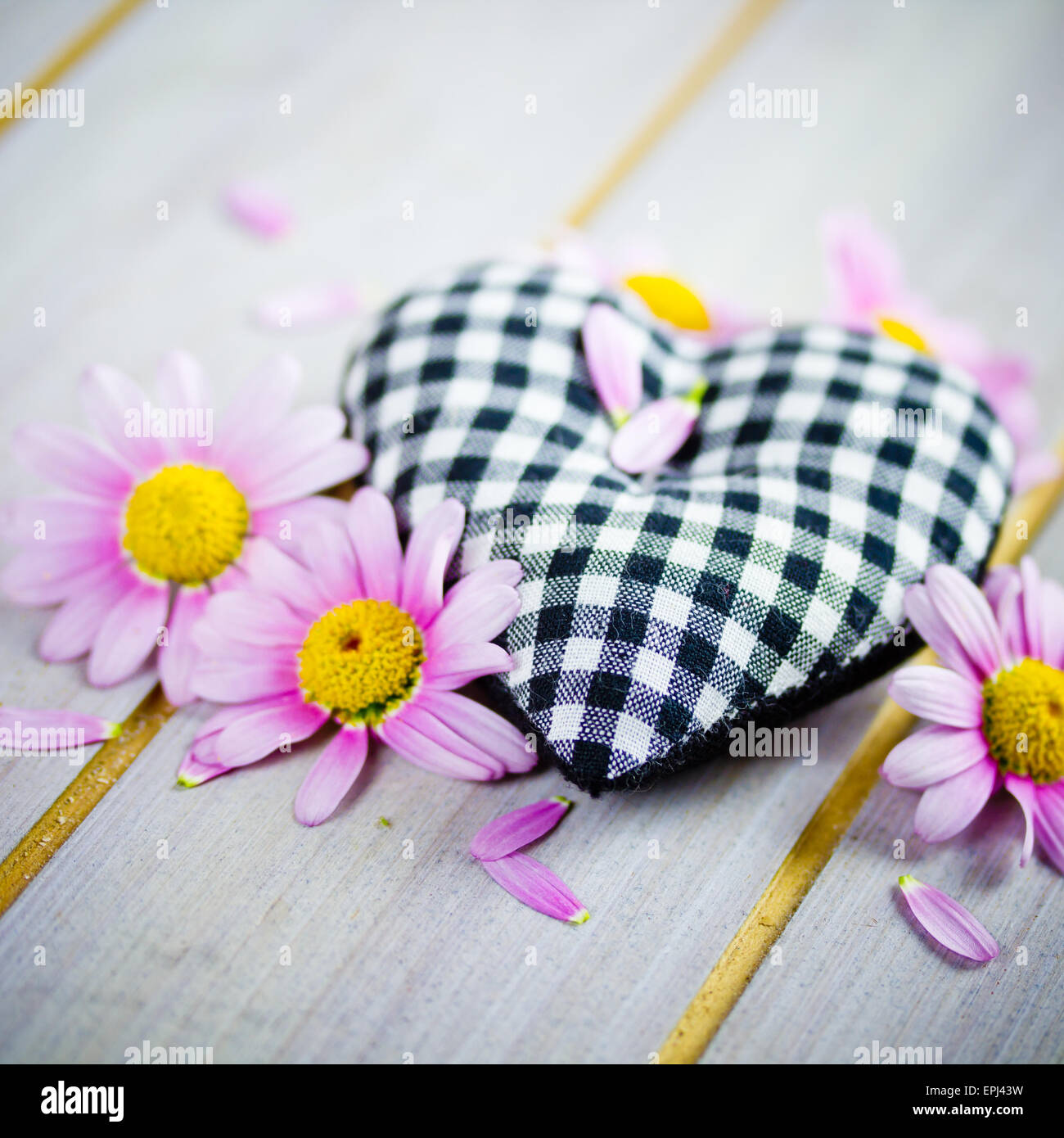 Heart with flowers Stock Photo - Alamy