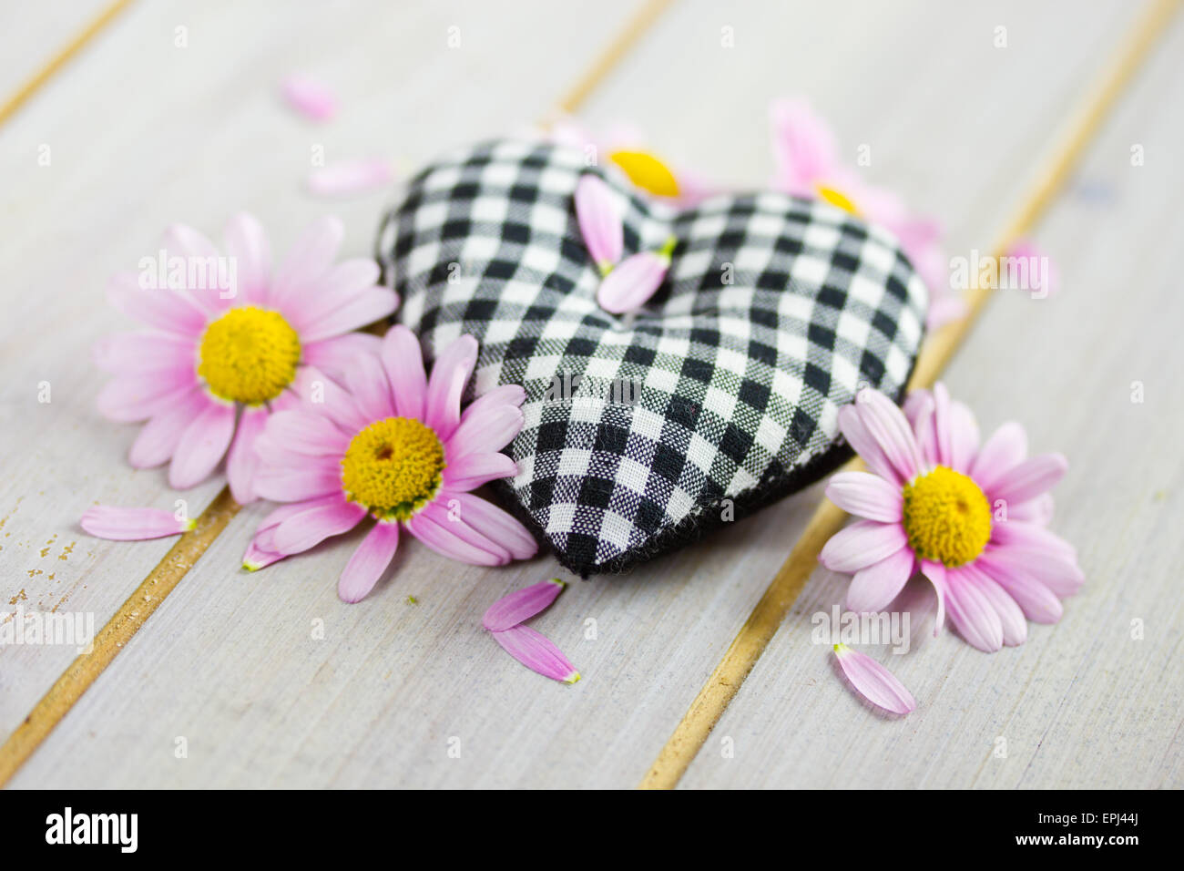 Heart with flowers Stock Photo - Alamy