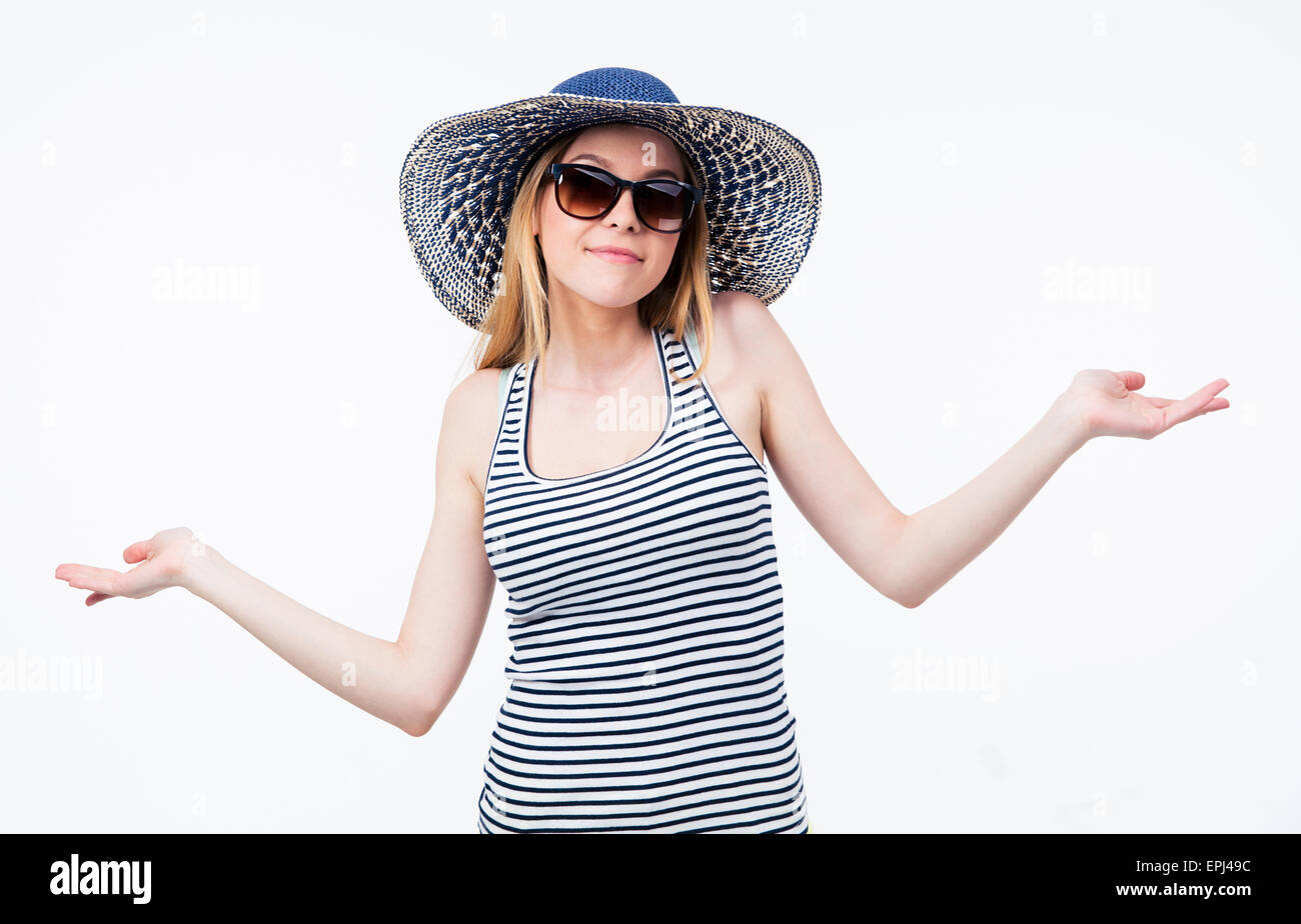 Shrugging pose hi-res stock photography and images - Alamy