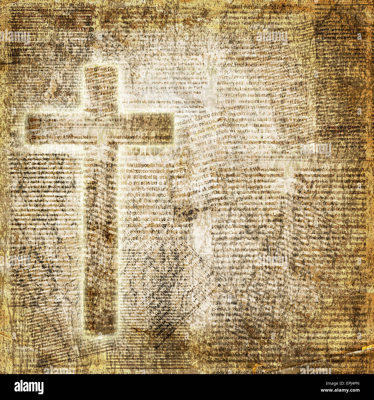 Glowing holy cross on abstract paper background Stock Photo - Alamy