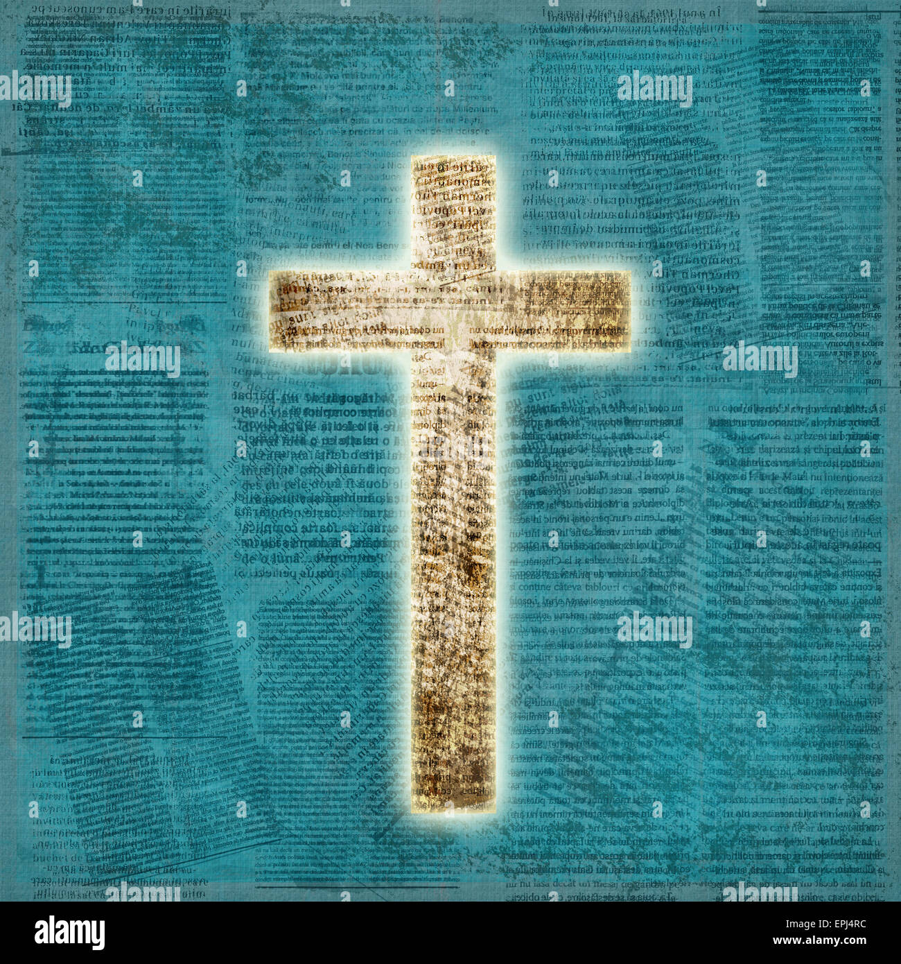 Glowing holy cross on abstract paper background Stock Photo - Alamy