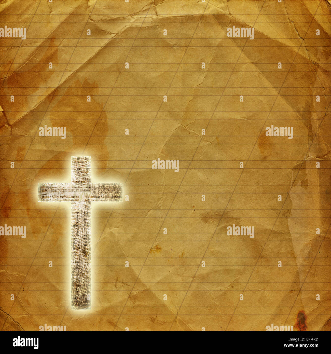 Glowing holy cross on abstract paper background Stock Photo - Alamy