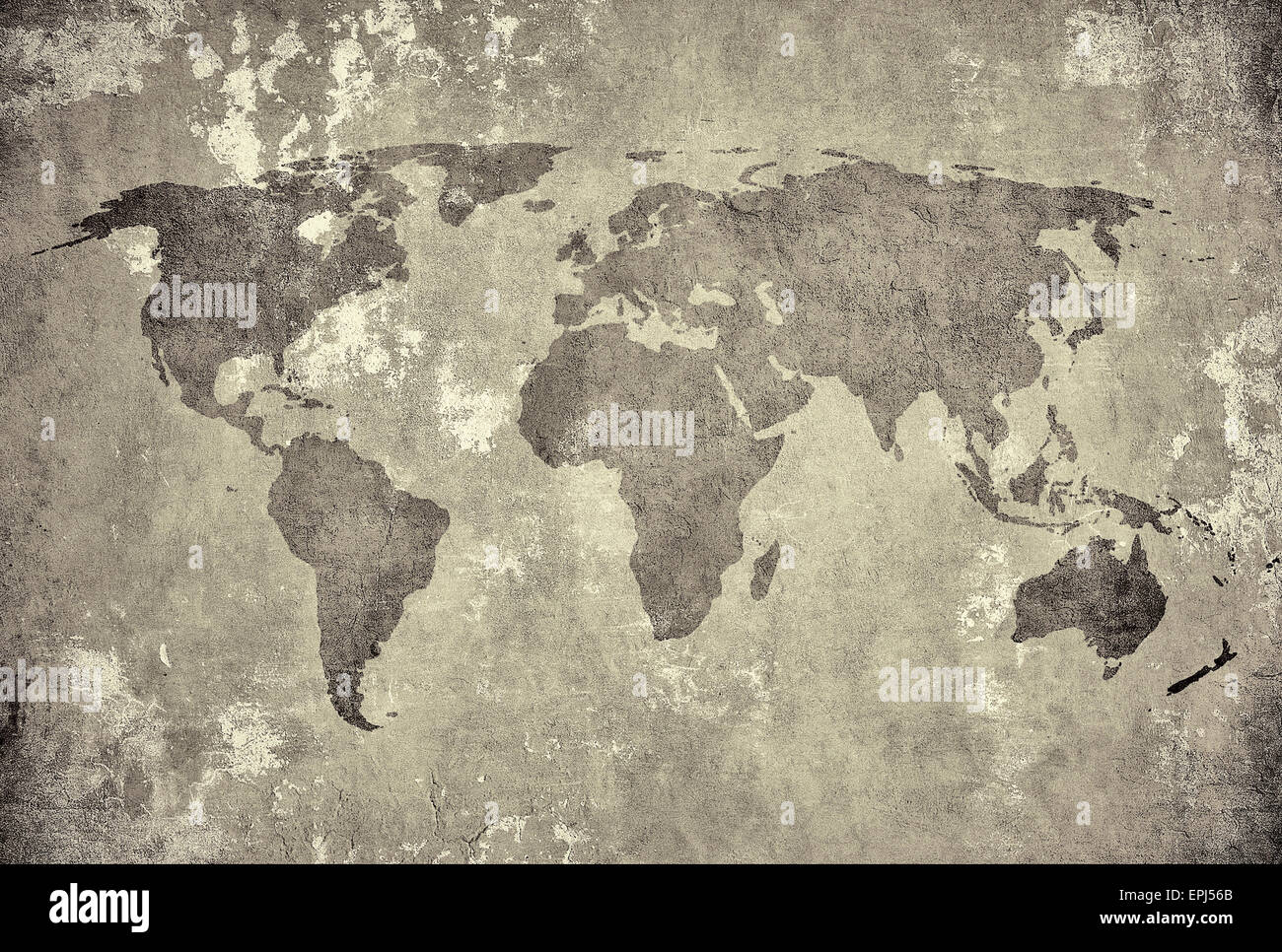 grunge map of the world Stock Photo - Alamy
