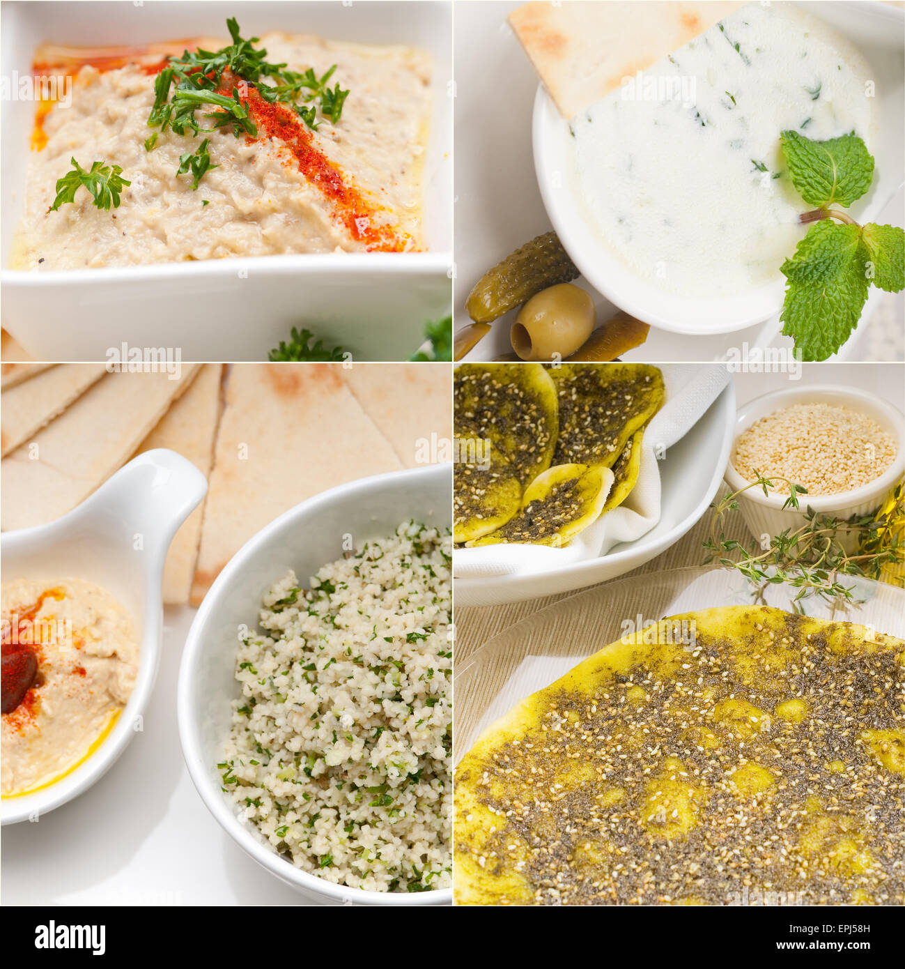 Arab middle eastern food collage Stock Photo - Alamy