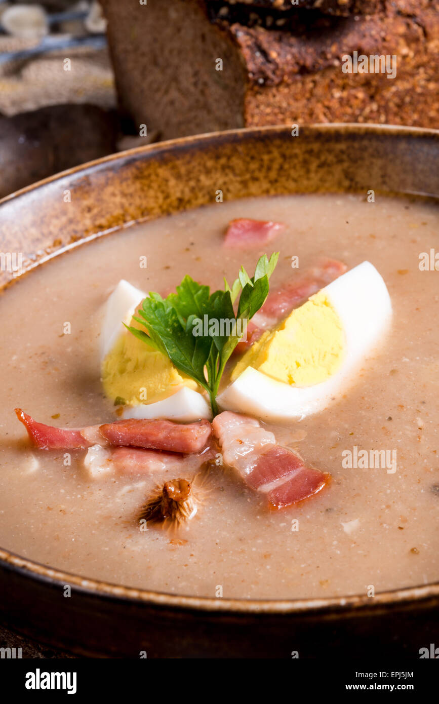 polish Sour rye soup Stock Photo - Alamy