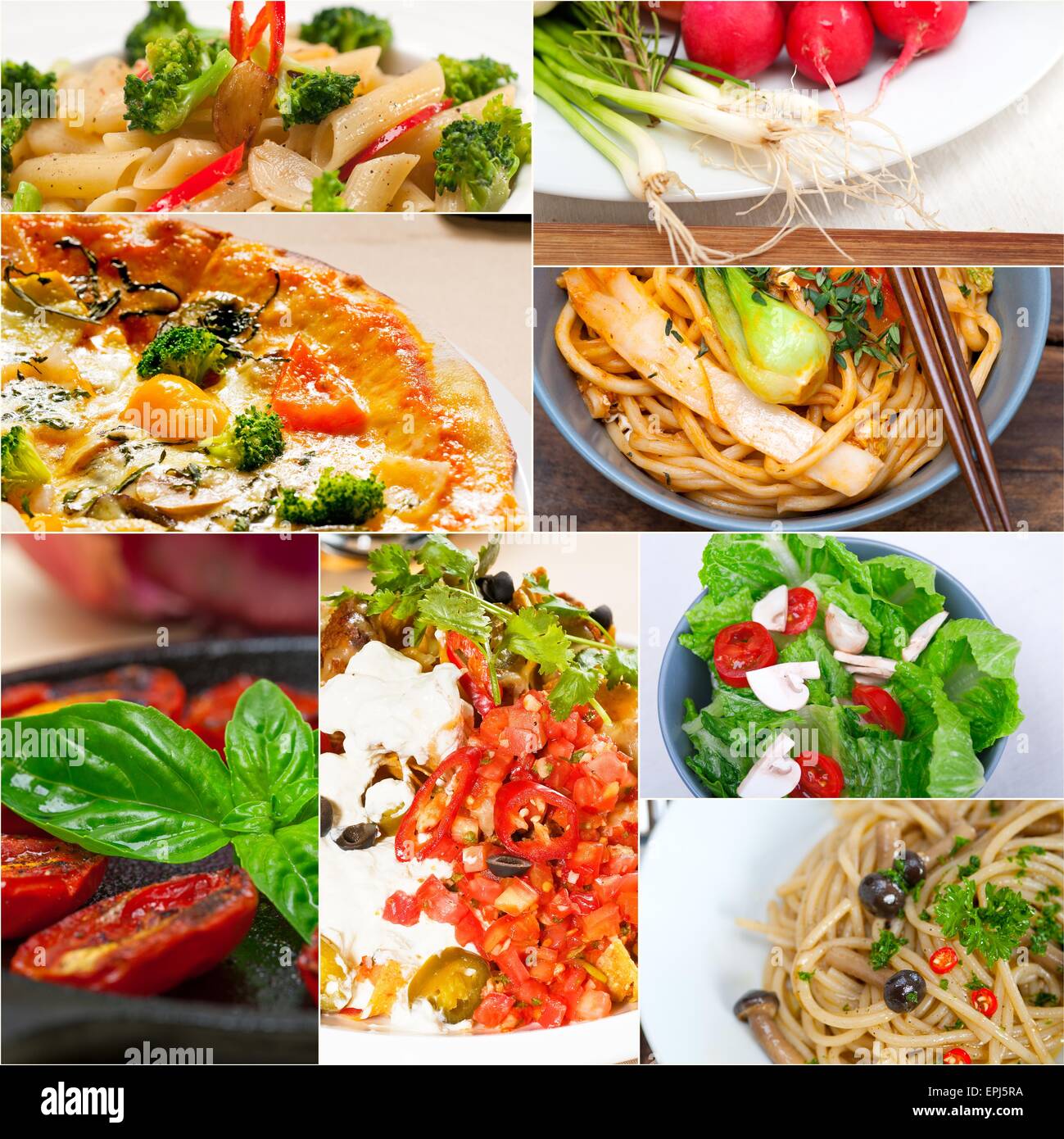 healthy Vegetarian vegan food collage Stock Photo - Alamy