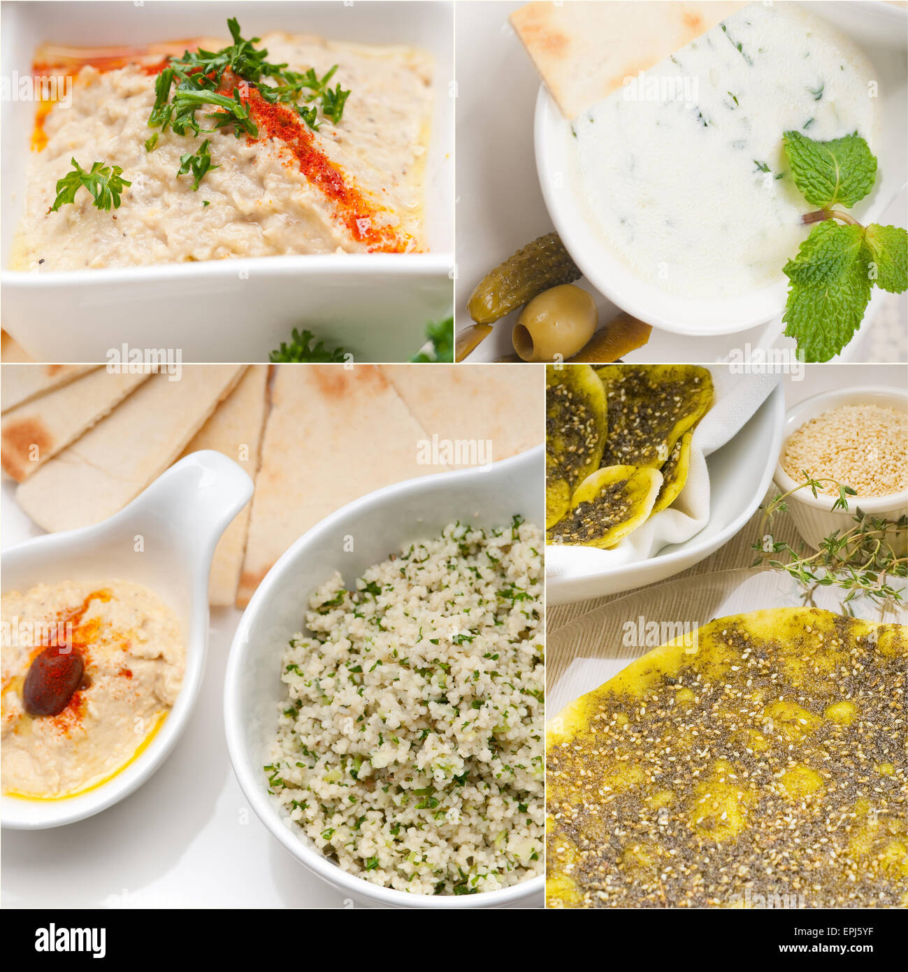 Arab middle eastern food collage Stock Photo - Alamy