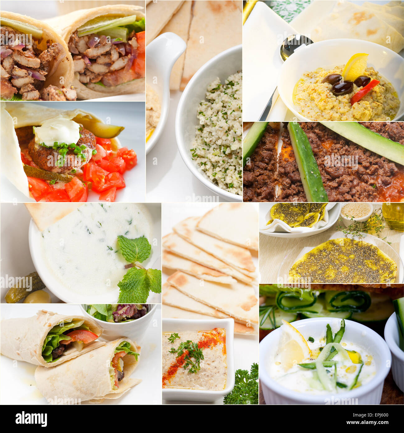 Arab middle eastern food collage Stock Photo - Alamy