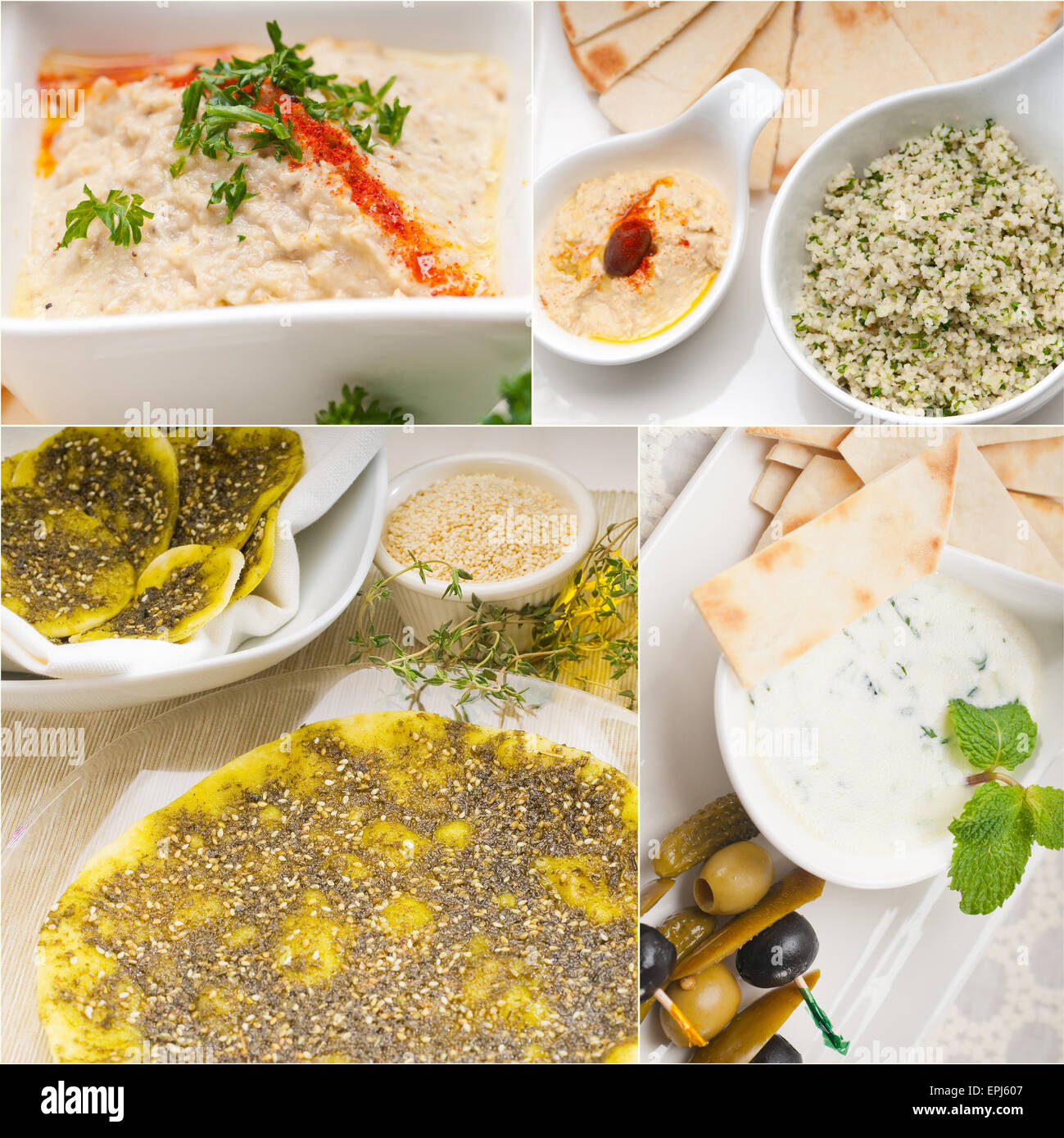 Arab middle eastern food collage Stock Photo - Alamy