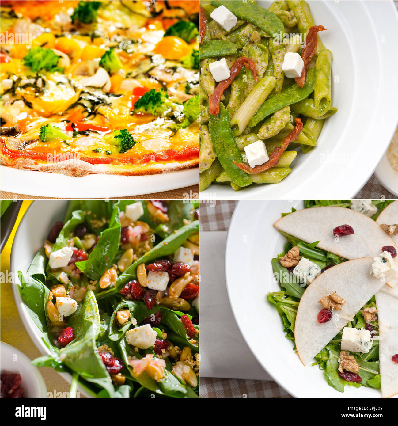 healthy and tasty Italian food collage Stock Photo - Alamy