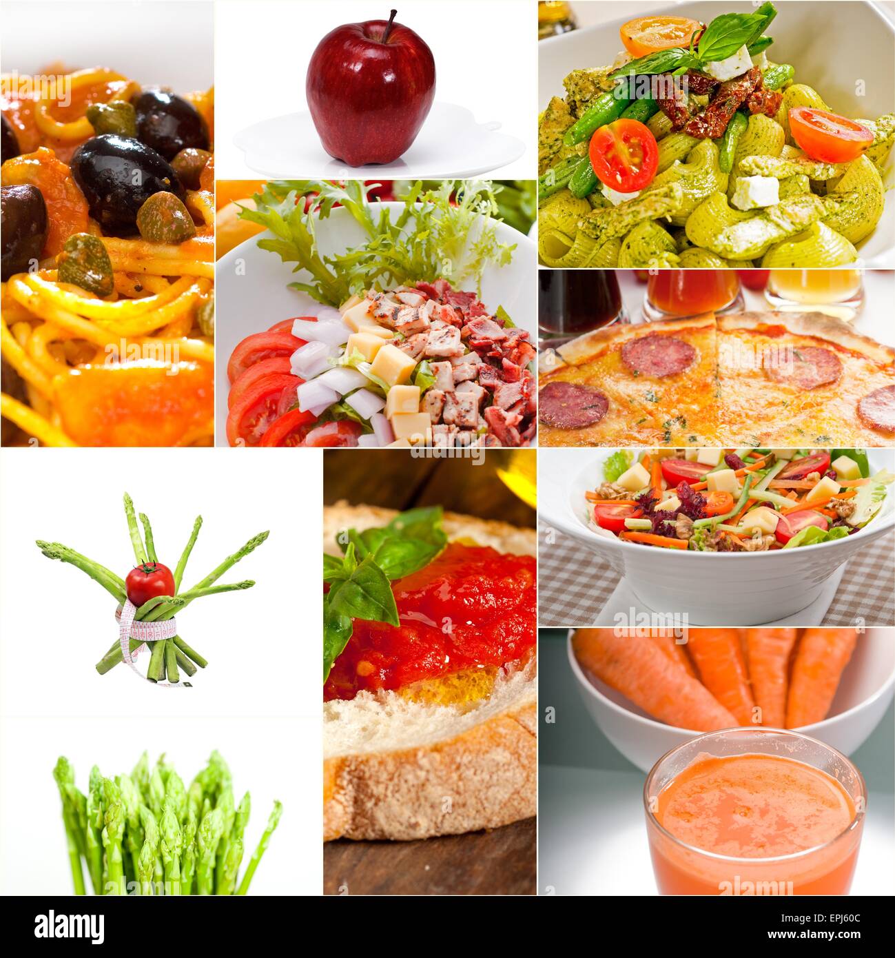 healthy Vegetarian vegan food collage Stock Photo - Alamy