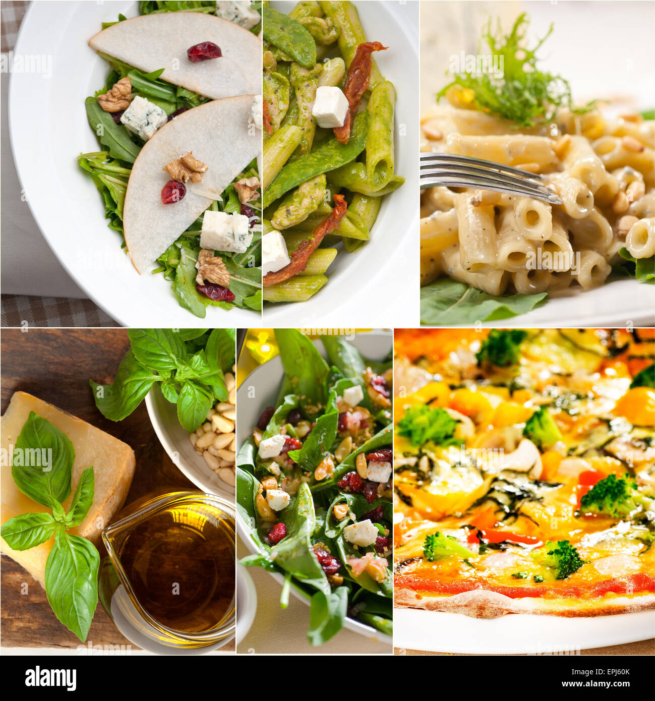 healthy and tasty Italian food collage Stock Photo - Alamy