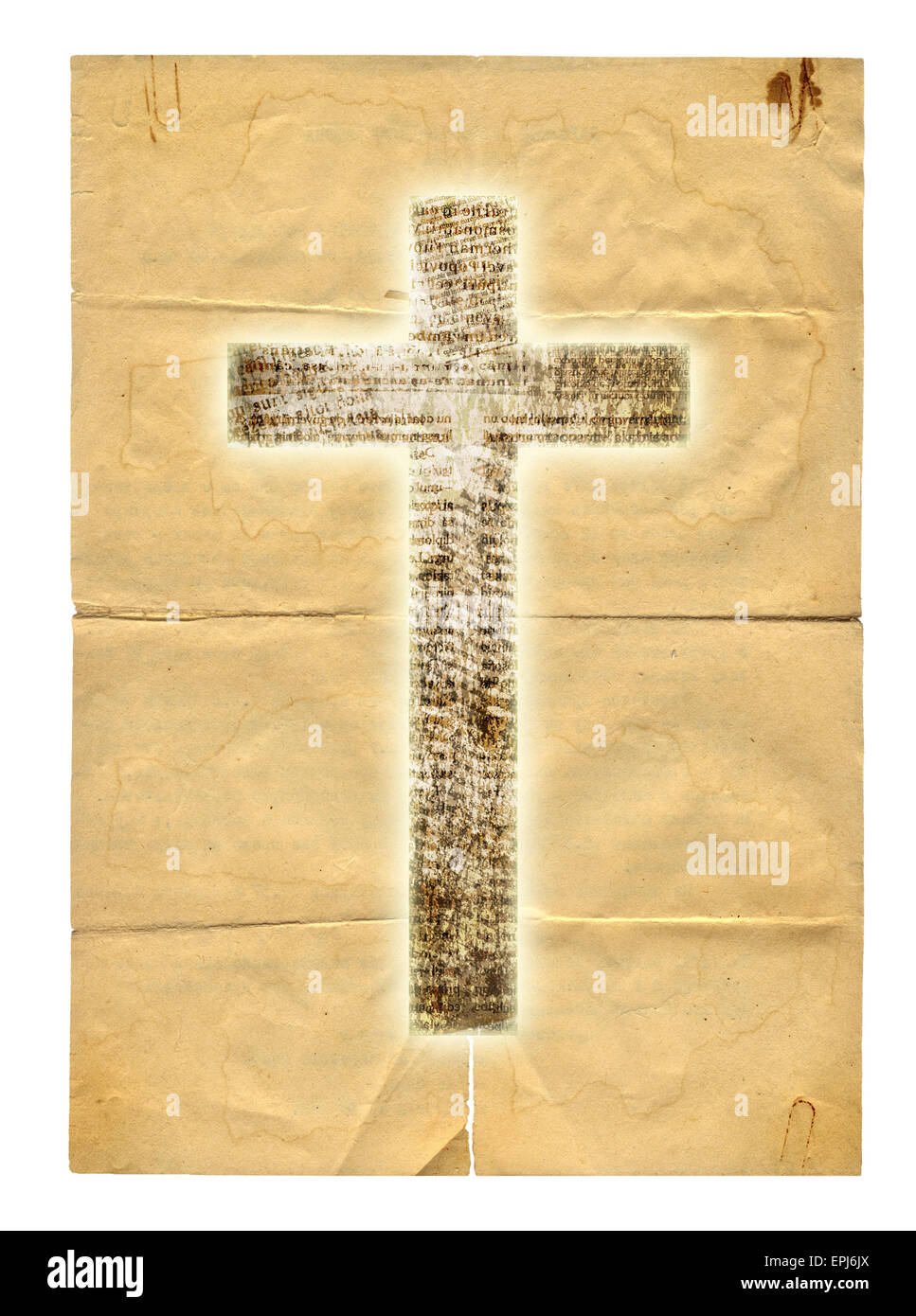 Glowing holy cross on abstract paper background Stock Photo - Alamy