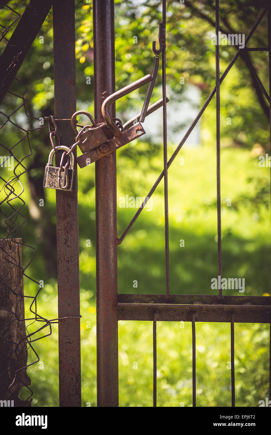 Lock on the gate Stock Photo - Alamy