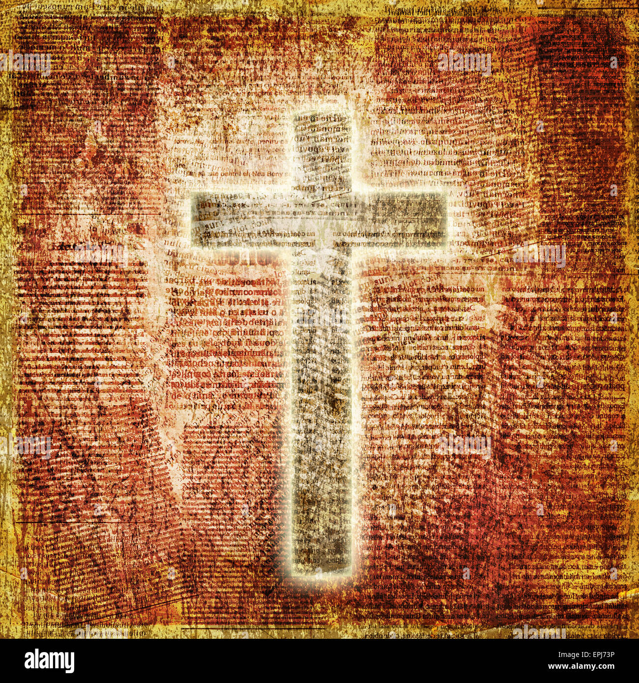 Glowing holy cross on abstract paper background Stock Photo - Alamy