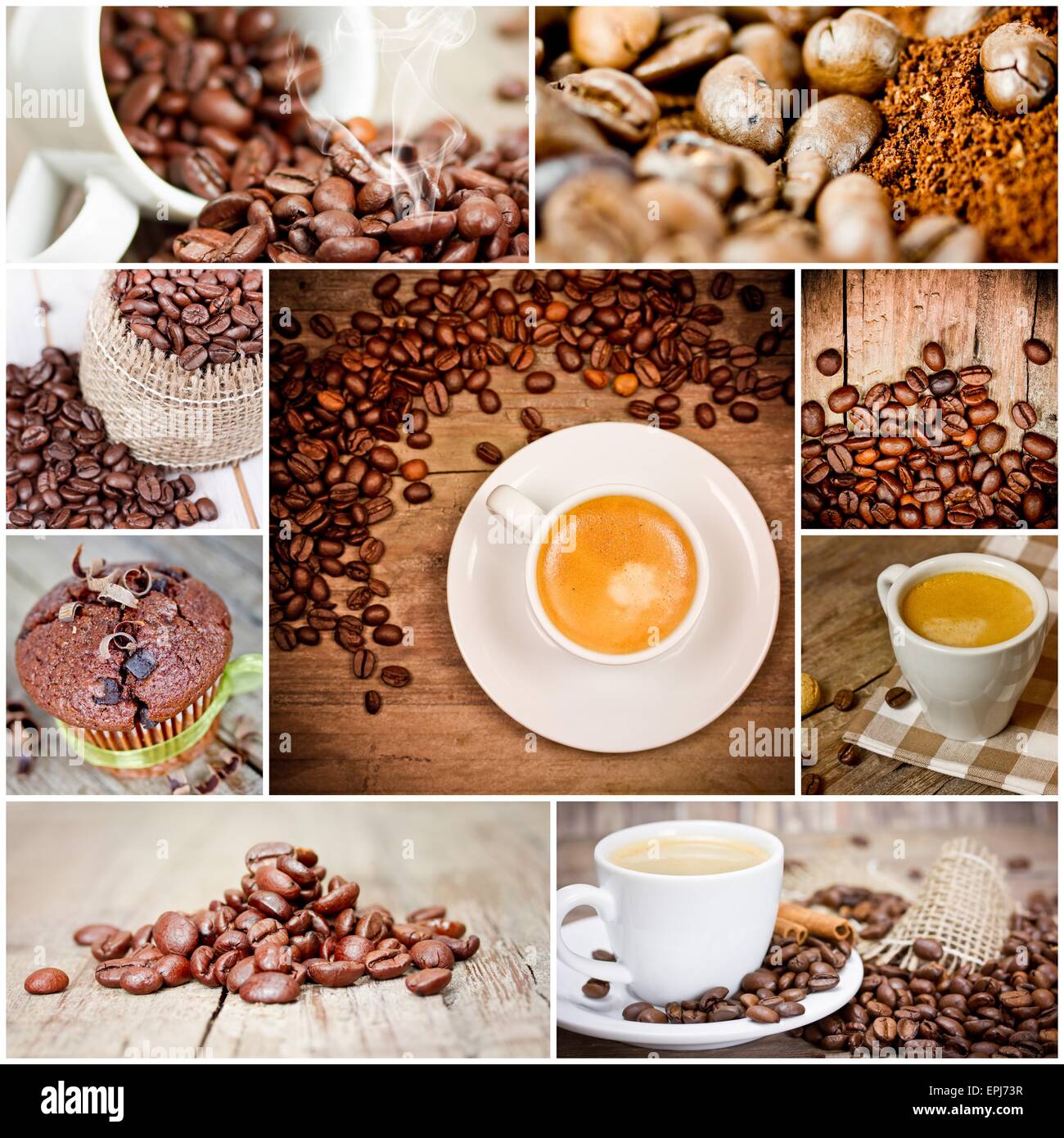 Kaffee collage hi-res stock photography and images - Alamy