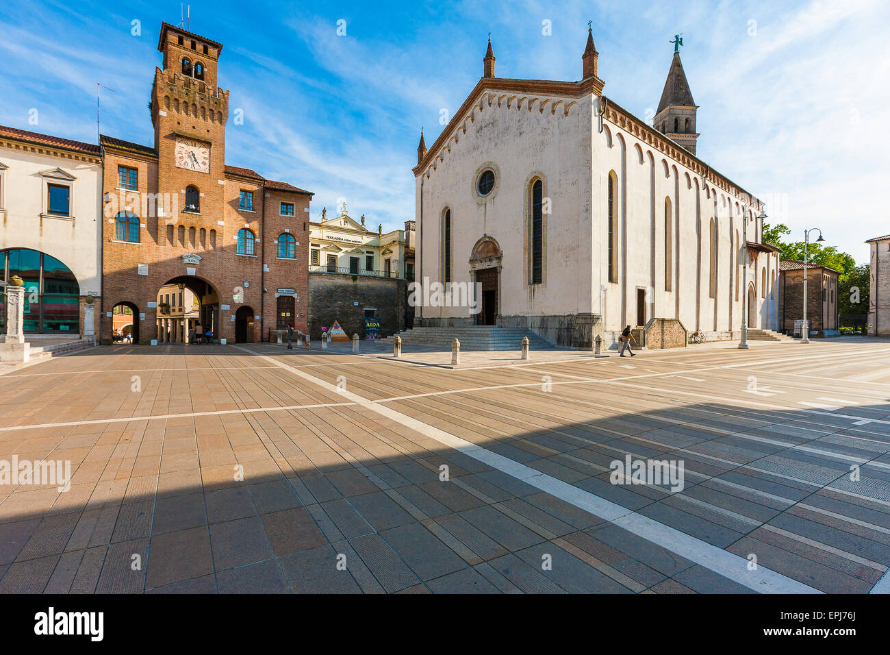 Veneto Oderzo Piazza Grande the Torresin and the cathedral Stock Photo - Alamy