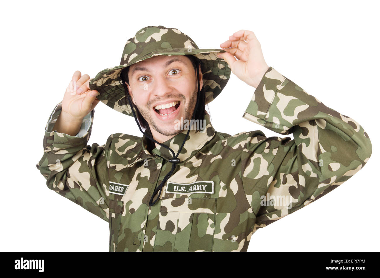 Funny soldier in military concept Stock Photo - Alamy