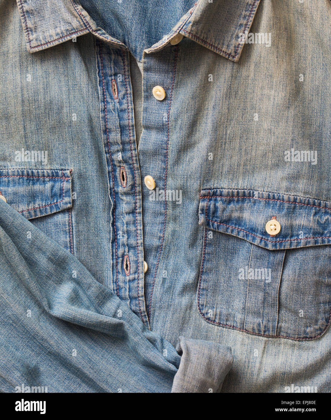 Unbuttoned blue shirt hi-res stock photography and images - Alamy