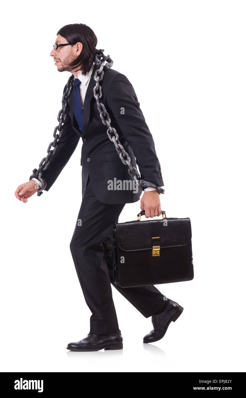 Man with chain isolated on the white Stock Photo - Alamy