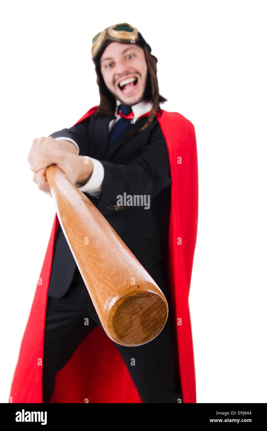 Man wearing red clothing in funny concept Stock Photo - Alamy