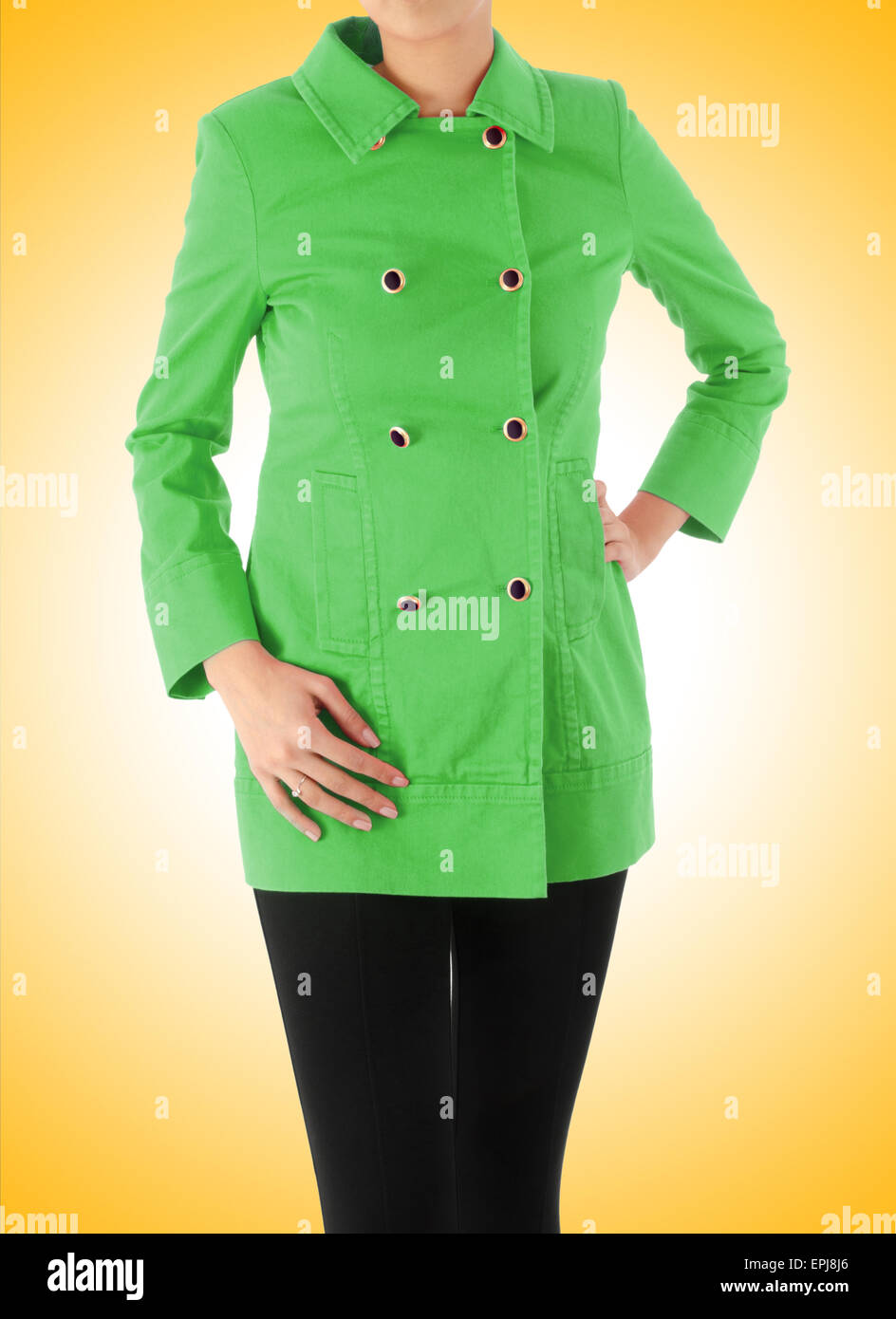 Coat hanger leather jacket hi-res stock photography and images - Alamy