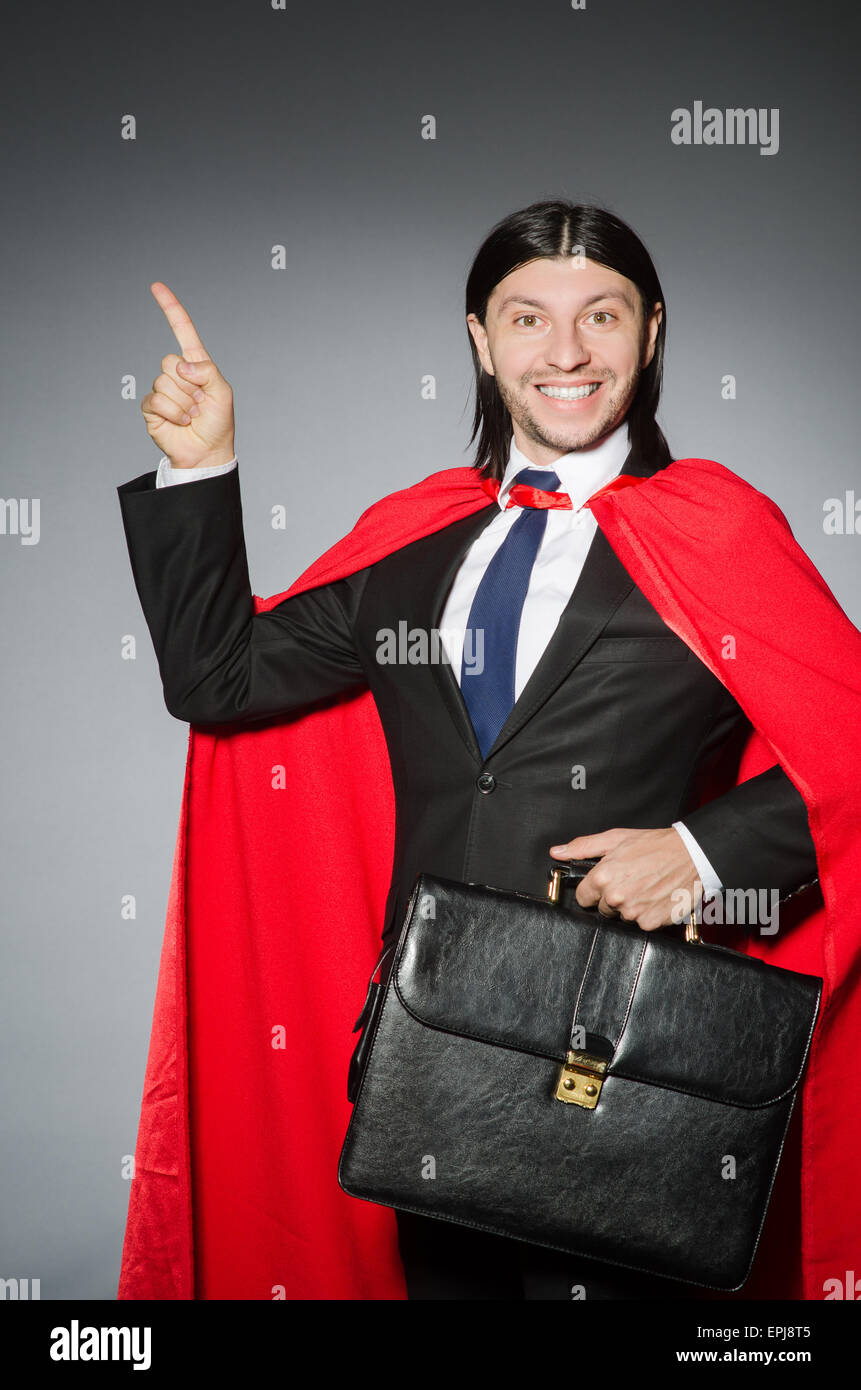 Man wearing red clothing in funny concept Stock Photo - Alamy