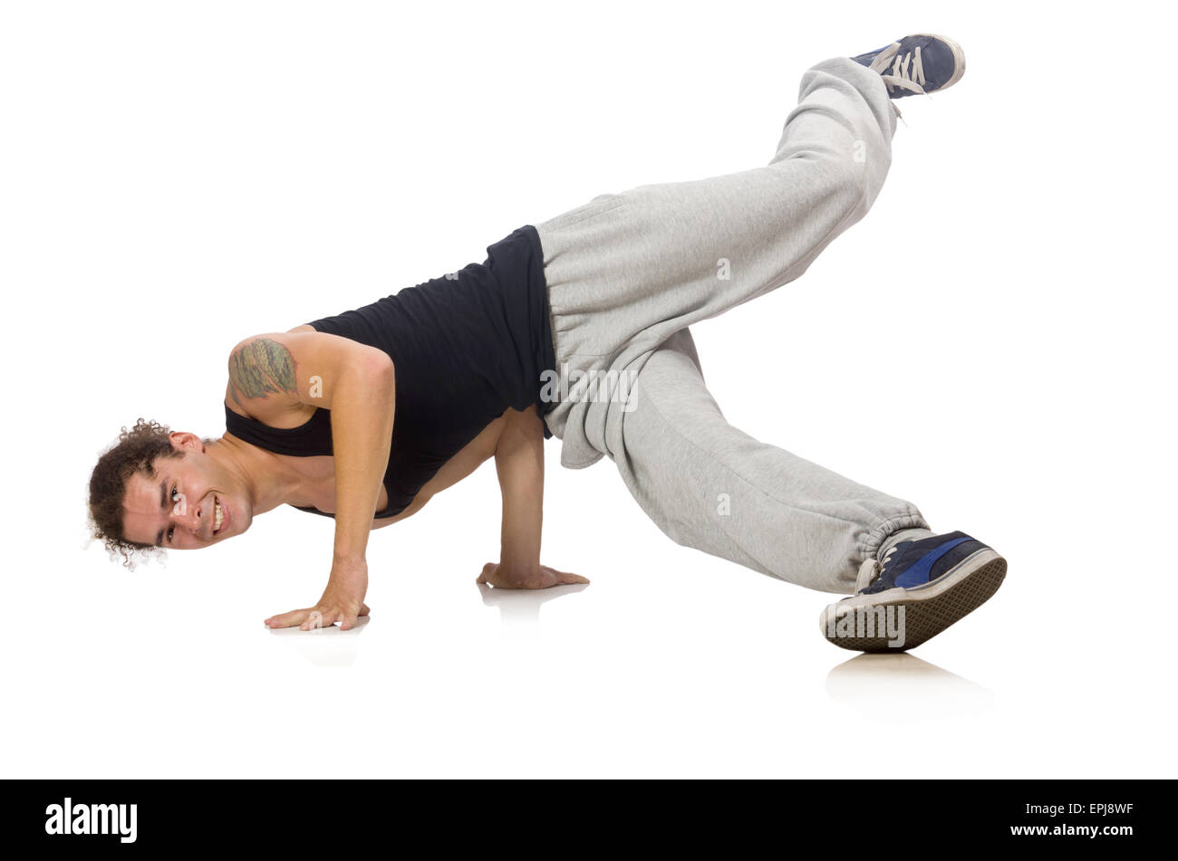 Man dancing isolated on the white Stock Photo - Alamy