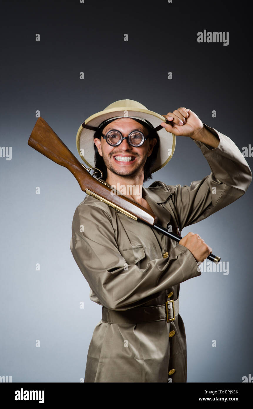Funny safari hunter rifle hi-res stock photography and images - Alamy