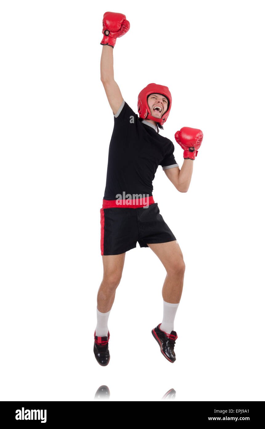 Funny boxer isolated on the white Stock Photo - Alamy