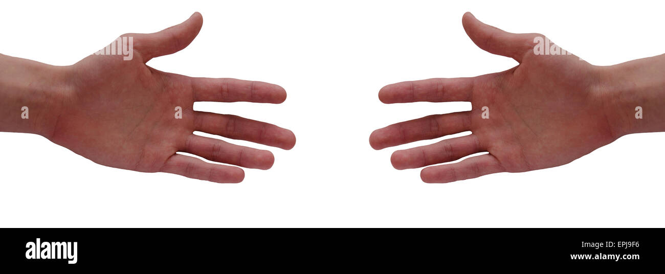 Human hands on the white isolated background Stock Photo - Alamy