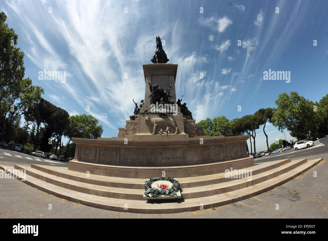 the Garibaldi Monument on Janiculum Hill, rome, Italy Stock Photo - Alamy